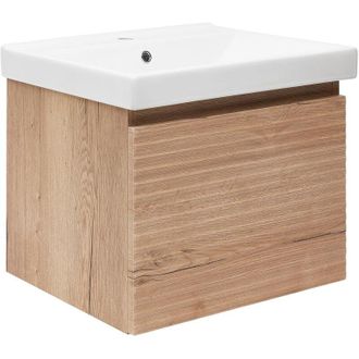 Puma Meuble de salle de bain avec vasque Savona 58x43x44,8 cm chêne halifax mat (SAVONA60DHU1) - Naturel