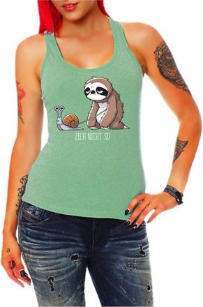 Spass Kostet Frauen M&auml;dchen Tank Top Zieh Nicht so Sommer Chillen Schnecke faultier tr&auml;ger