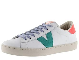 Victoria 1126171-MEN Basket Basse Berlin Cuir & PI&Egrave;CES en Fluor Plateau Homme Coral 43