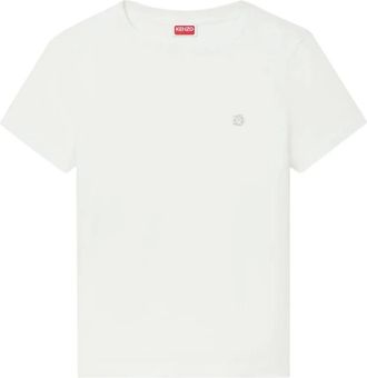 Kenzo T-Shirt mit Blumenapplikation - Nude