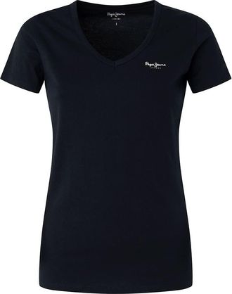 Pepe Jeans London Damen T-Shirt Corine, Blau (Dulwich), XS