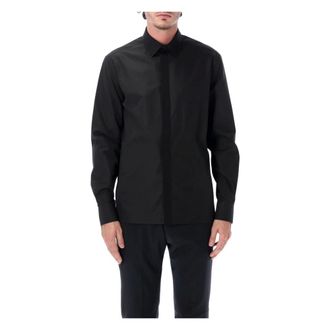 Lanvin Chemise Classique &agrave; D&eacute;tails Gros Grain - Homme - Chemises - Noir - Taille: 2XL