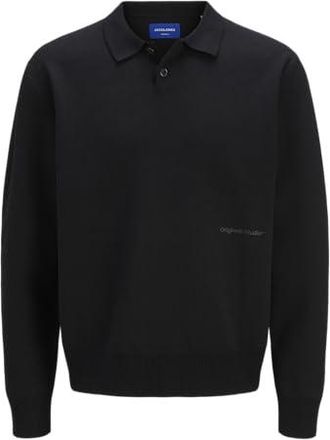Jack & Jones Jorvesterbro Knit Ls Polo, Noir, M Hommes