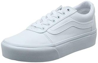 Vans Femme Ward Platform Chaussures, Canvas White, 35 EU