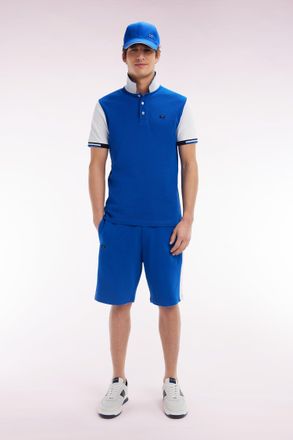 Eden Park Short En Molleton Coton Bleu Coupe D&eacute;contract&eacute;e