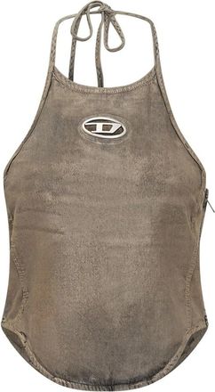 Diesel Femme, Tops, Jaune, Taille: 40 FR Satin Halter Top