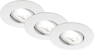 Briloner 3er Set EEK A LED Einbaustrahler 230V schwenkbar, je 2W bei 360lm und 50.000h Licht, neutralwei&szlig;es Licht, LED Spot, flach, Deckenspots, Einbauleuchten
