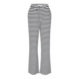 Lollys Laundry Pantalon Ray&eacute; Marine avec Taille &Eacute;lastique - Femme - Pantalons - Multicolore - Taille: 36 FR