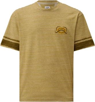 C.P. Company C.p. Company, Homme, Tops, Vert, Taille: 2XL T-Shirt Imprim&eacute; en Jersey 20/1 &agrave; Manches Courtes avec Logo