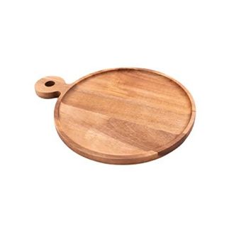 Point-Virgule PV-ACA-3088 Hamburgerbrett aus Akazienholz mit Griff rund ø 25cm FSC snij- & serveerplanken, acaciahout