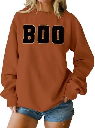 Generic Sweat-shirt pour femme - Imprim&eacute; graphique britannique - Haut surdimensionn&eacute; - Col rond - Manches longues - Automne - Hiver - D&eacute;contract&eacute; - Confortabl