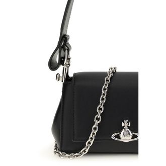 Vivienne Westwood Embossed Orb Shoulder Bag - Black