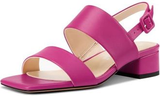 Castamere Femmes Bloc Chunky Bas Talon Heel Ouvert Carr&eacute; Bout Boucle Sandales Dress D&eacute;contract&eacute; Party Chaussures 3.5 CM Heels Magenta 41 EU