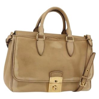 Miu Miu Sac &agrave; main en cuir Pre-owned - Femme - Pre-owned - Beige - Taille: ONE Size