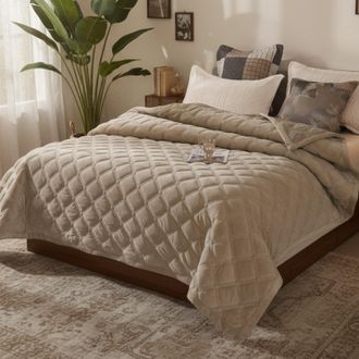 Shanna Quilt Bett&uuml;berwurf 3-teilige Set: Ganzjahres-Ultraweiche Mikrofaser Kuschel-Steppdecke Kingsize 220 x 240 cm Bett&uuml;berwurf Set mit 2 Kopfkissenbez&uuml;gen 