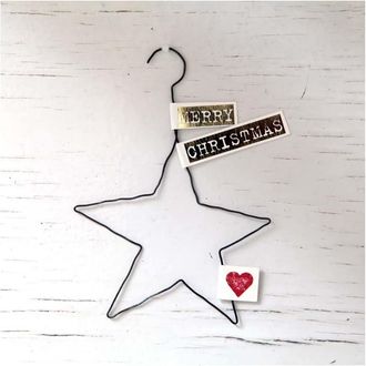 Good old Friends X-Mas Draht-Ornament Merry Christmas - Stern 5 zackig