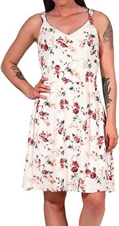 Only ONLKARMEN S/L Short Dress AOP WVN Noos Robe, Crème brûlée/Fleurs de Rose, Taille 40 Femme