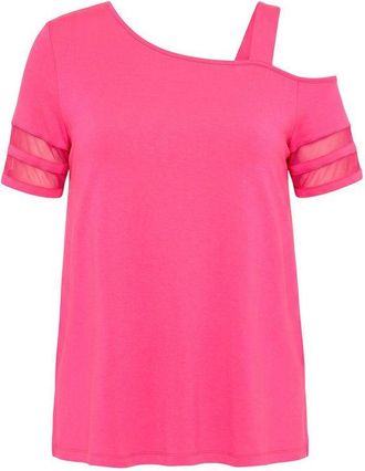 Angel Of Style T-Shirt T-Shirt A-Linie Schulter-CutOut Halbarm mit Mesh