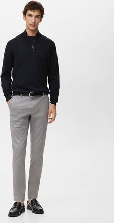 Mango Pantalon Barna super slim-fit chino en serg&eacute; gris chin&eacute; clair - Homme - 38 - MANGO MAN
