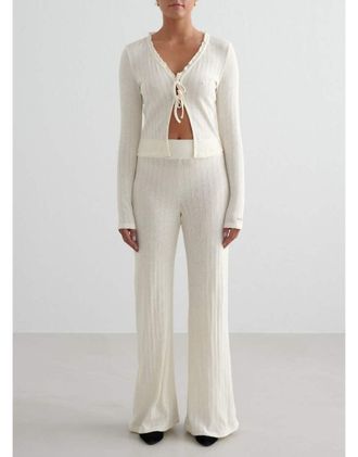 Aim'n Pantalon en maille pointelle - Blanc amande