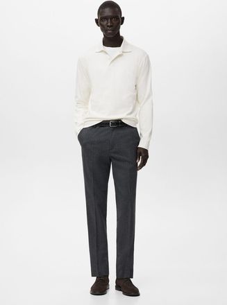 Mango Pull-over polo maille regular-fit blanc - Homme - XXL - MANGO MAN