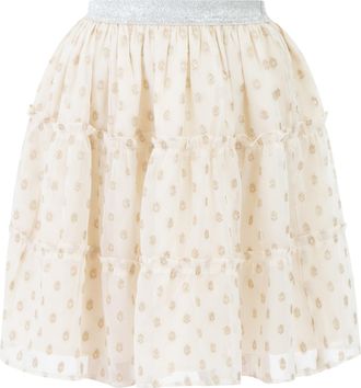 Faina Minirock M&auml;dchen (Kids) Wollwei&szlig; mit goldenen Punkten