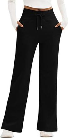 Generico Pantalon de sport pour femme Taille Haute Pantalon Curvy Jambe Large Sport Pantalon Combinaison avec Poches Longues Confortable Athl&eacute;tique Pantalon Ca