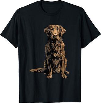 Whyitsme Design Braune, flach beschichtete Retriever-Hunde-Illustration T-Shirt