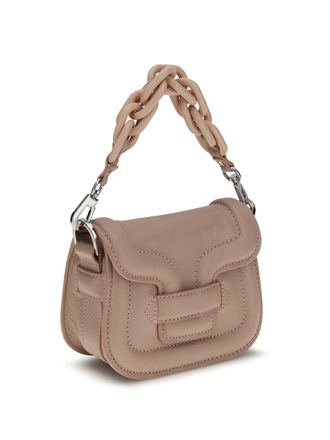 Pierre Hardy Stitched Calf Leather Shoulder Bag - Beige