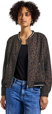 Street One Damen Gemusterter Leo Blouson, Pecan Brown, 40