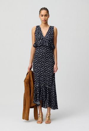 Claudie Pierlot Robe longue volant&eacute;e