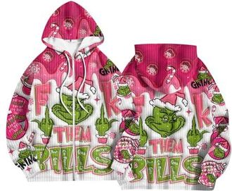 Generic Le Grinch Sweat A Capuche Femme Oversize Noel Adulte Chaud Deguisement Plaid Pulls Pyjama Sweatshirts Costume Vêtements Polaire 2025 The De Vetement C