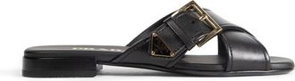 Prada Crisscross Slides with Buckle