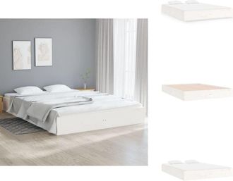 vidaXL Massivholzbett Wei&szlig; 140x200 cm - Holzbett - Massivholzbette - Kiefernbett - Wei&szlig;es Bett - Doppelbett