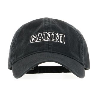 Ganni Femme, Accessoires, Noir, Taille: ONE Size Casquette de baseball en coton