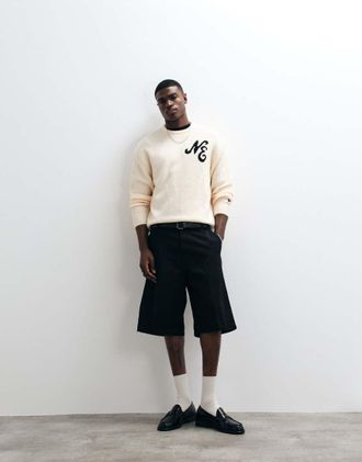 New Era Pull en maille &agrave; logo - Beige-Neutral