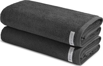 ROSS 2 teiliges Frottier-Set - Selection Bio-Baumwolle (2 X Duschtuch im Set) - 540 g/m2 - Baumwolle - Frottee - saugstark - weich und flauschig - Anthrazi