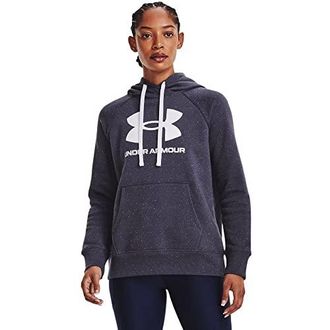Under Armour Sweat à Capuche Rival en Polaire avec Logo pour Femme, (558) Acier trempé / / Blanc, X-Large