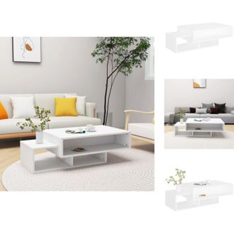 vidaXL Couchtisch Wei&szlig; 105x55x32 cm Holzwerkstoff - Couchtisch - Wohnzimmertisch - Holzt Tisch - Wei&szlig;er Couchtisch - Beistelltisch