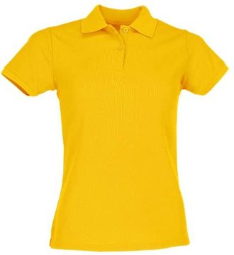 Fruit Of The Loom Polo &agrave; manches courtes pour femme 65 % polyester/35 % coton - Jaune - (X-Large)