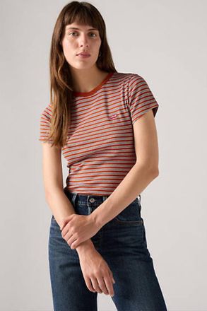 Levi's T Shirt Essential Housemark - Femme - Rouge / Ooo La La Stripe Picante - XS