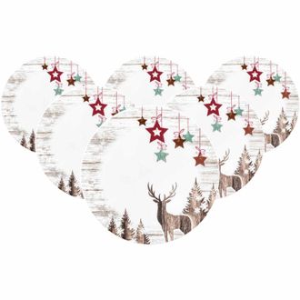 SELTMANN WEIDEN Life Christmas Speiseteller 6er Set - Flache Essteller &Oslash; 28,3 cm | Elch- & Sternmotive | Porzellan, Sp&uuml;lmaschinenfest | Festliches Geschirr f&uuml;r Weihna