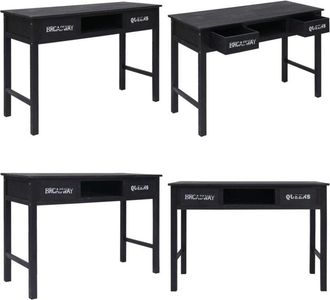 vidaXL Konsolentisch Schwarz 110 x 45 x 76 cm Holz - Schreibtisch - Konsole - Wohnzimmerm&ouml;bel - Sideboard - Deko Regal - Home & Living