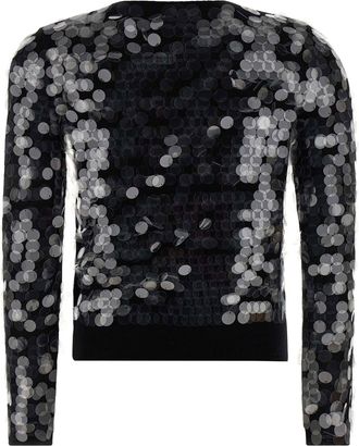 Max Mara Sequin-Embellished Wool Cardigan - Black