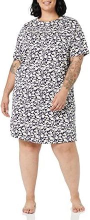 Amazon Essentials Chemise de nuit en jersey tricoté - couleurs abandonnées Femme, Bleu Marine Silhouette Florale, 5XL Grande taille