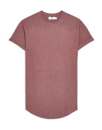 Topman DARK BURGUNDY LONGLINE T-SHIRT