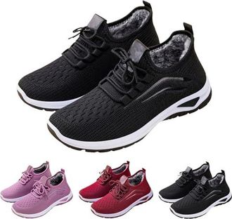 Generic Baskets de marche &agrave; enfiler pour femme - Doublure en polaire &eacute;paisse - Chaudes, confortables et antid&eacute;rapantes - Pour jogging, course &agrave; pied, fitness,