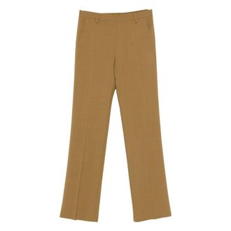 Forte_Forte Hose aus Woll-Viskose-Twill mit normaler Leibh&ouml;he - - Trousers - Damen - Braun - S