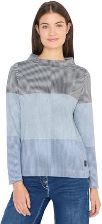 Cecil Colorblock Jacquard T-Shirt Universel Bleu XXL