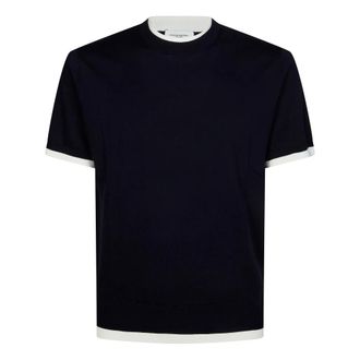 Paolo Pecora Homme, Tops, Bleu, Taille: M T-shirt &agrave; col rond